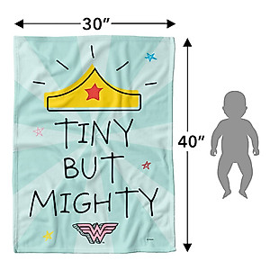LOGOVISION Wonder Woman Lightweight Baby Blanket, 30"X40", Tiny But Mighty Unisex for Infants Girls & Boys