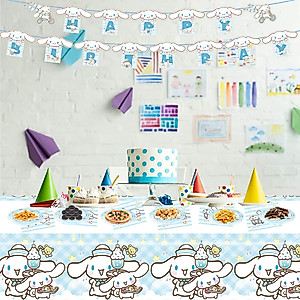 Cartoon Theme Birthday Party Decorations Supplies, Cartoon Party Tableware Include Birthday Banner, Tablecover, 10Pcs 9" Plates, 10Pcs 7" Plates, 20 PCS Napkins