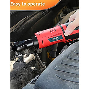 AOBEN Cordless Electric Ratchet Wrench Set, 3/8" 12V Power Ratchet Tool Kit With 2 Packs 2000mAh Lithium-Ion Battery And Charger