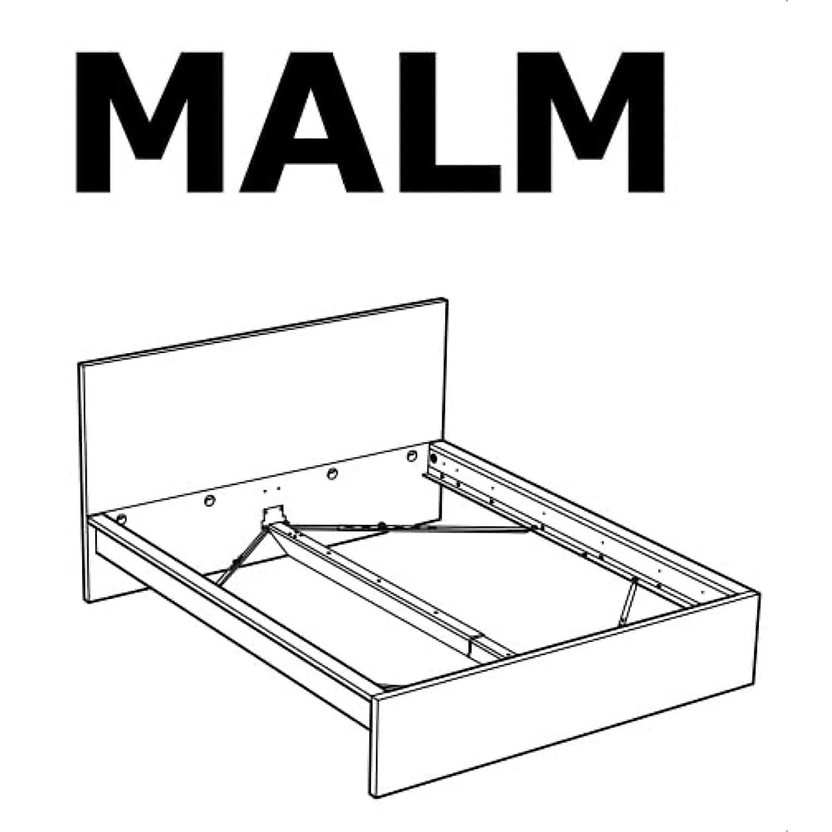 IKEA MALM Bed Frame Hardware (Compatible with Low & High Malm Bed Frame) Replacement Parts for Assembling Beds