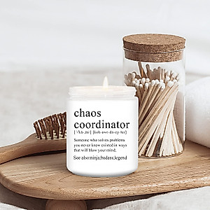 Chaos Coordinator Gifts, Gifts for Women, Unique Boss Lady Gifts for Women,Her,Mom, Friends,Coworker,Manager,Teacher,Boss, Birthday Gifts for Women - Thank You Gifts for Women,Lavender Candles