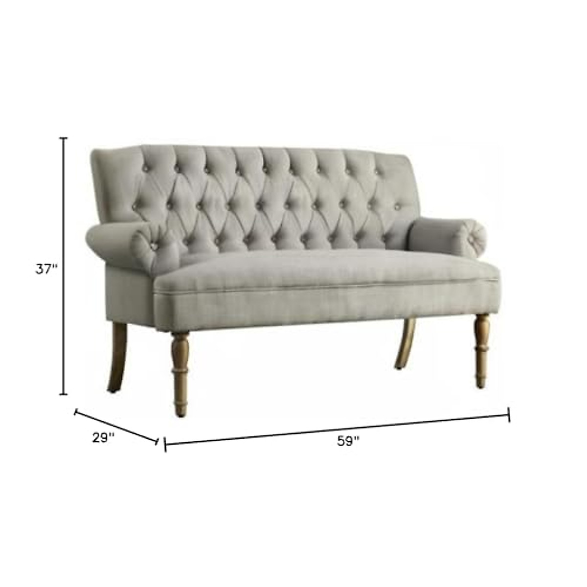 Rosevera Celino para Sala Love Seats Furniture Sofa in a Box Long Couches for Living Room Settee Loveseat, Standard, Dove Gray
