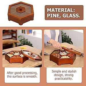 Homoyoyo 1pc Nut Compartment Box Tray Candy Dish Food Containers with Lids Food Serve Plate Candy Serve Holder Candy Serve Plate Fruit Serve Plate Candy Container Grid Storage Box Glass