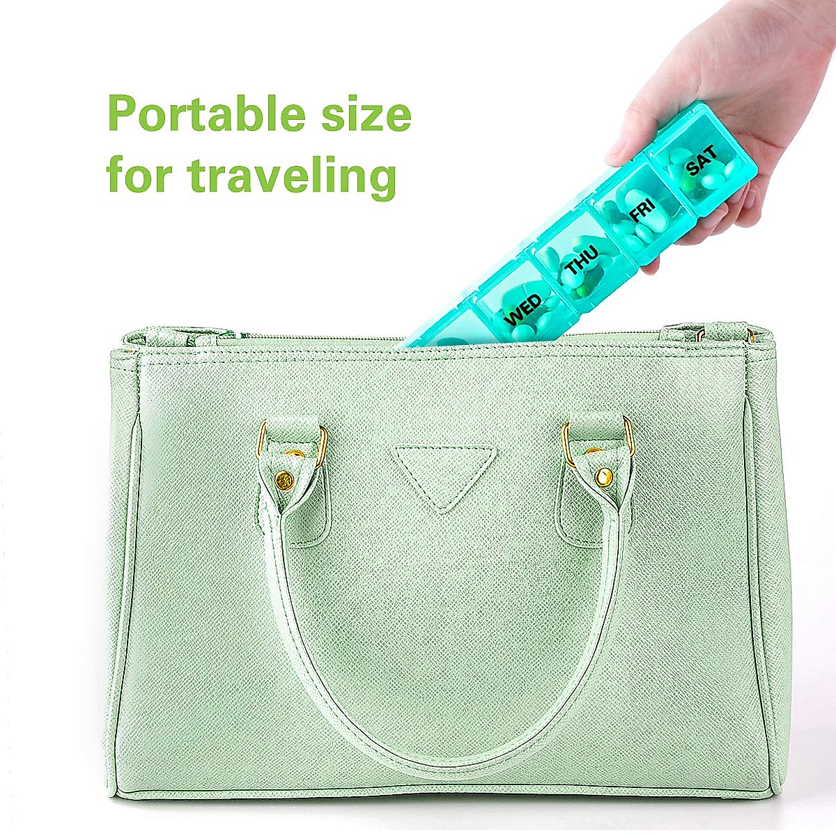 BUG HULL Pill Organizer Large 2 Pack, Extra Large Pill Organizer, Travel Pill Organizer, Weekly Pill Organizer, Large Pill Box, Pill Case, Medicine Organizer