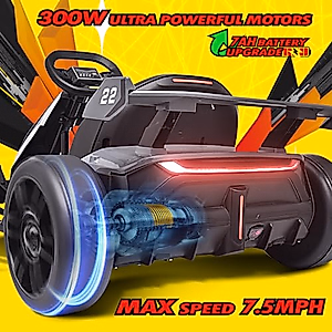 Blitzshark 24V Kids Go Kart 300W Powerful Drift Kart Electric Pedal Kart Outdoor Race Toy, with 2X150W Strong Motor, 7AH Big Battery, Drift/Sports Mode, EVA Tire, Brake Pedal, Length Adjustment, Grey