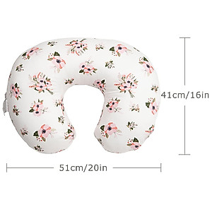 LAT Nursing Pillow Cover,100% Natural Cotton Breastfeeding Pillow Slipcover,Extra Soft and Snug on Baby Nursing Pillow(2 Pack,A)