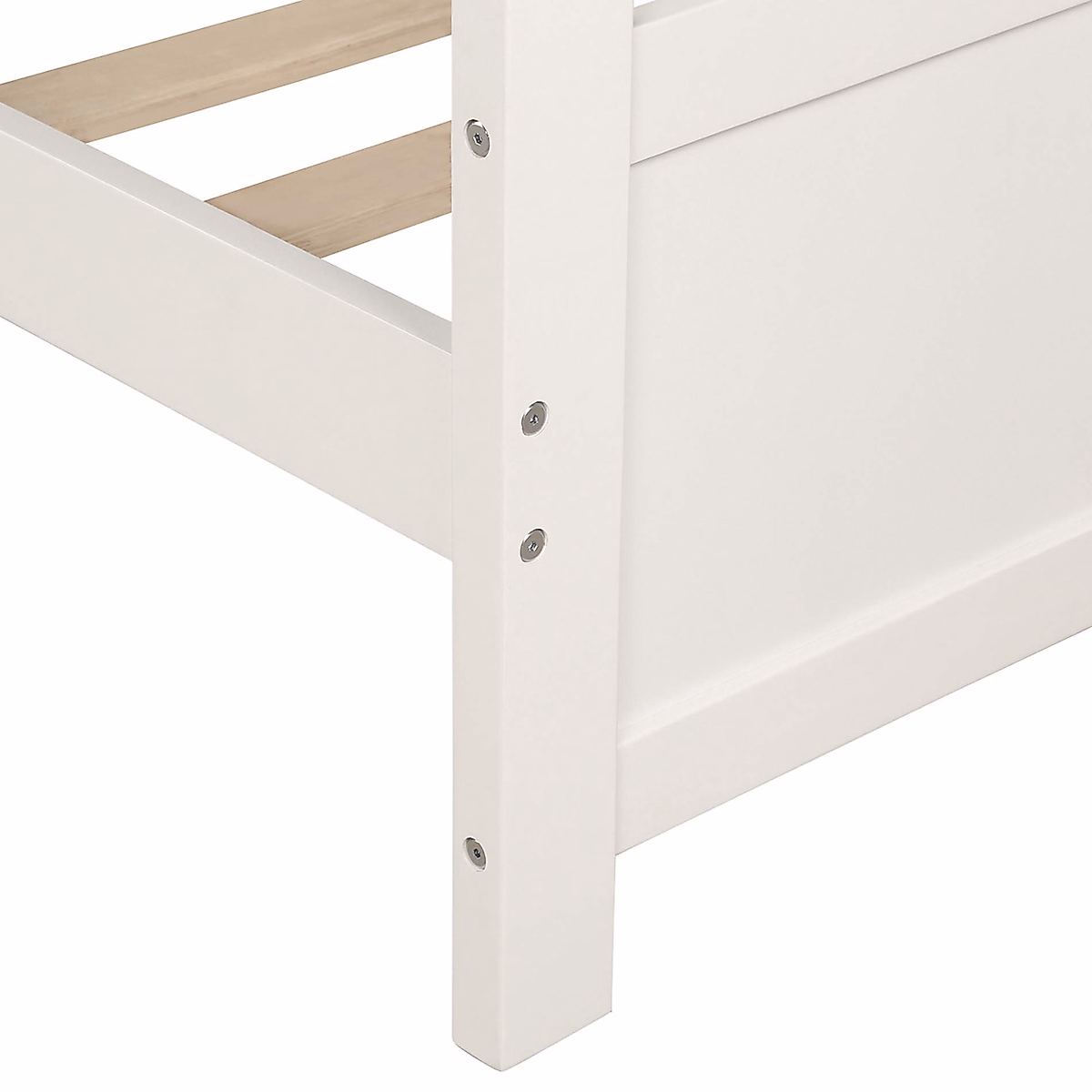 Merax Daybed Twin Bed Wooden Slats Support Modern Living Daybed with Rails, Twin Size, Ivory White