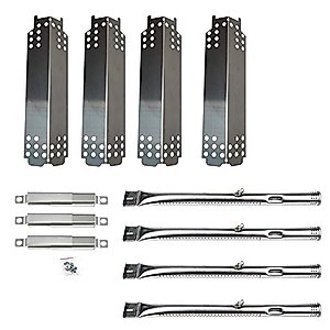 Votenli SPC00A (4-Pack) S1484A (4-Pack) 15" Heat Plates and Burner and Crossover Tubes for Charbroil 463436215, 463436214, 463436213, 466334613, 466342014, 466436213, 466436513, 467300115 Grill