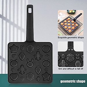Topyond Non-Stick Frying Pan,Portable Aluminum Alloy Geometric Model, Biscuits Making Grill Pan, for Home Kitchen, Cute Animal Cookies,Mini Pancake Cooking