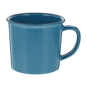 Hemoton Melamine Coffee Tea Mugs Cup: Enamel Coffee Cups, Blue Galvanized Steel Beverage Cup, Party Drinking Mugs for Milk Hot Chocolate