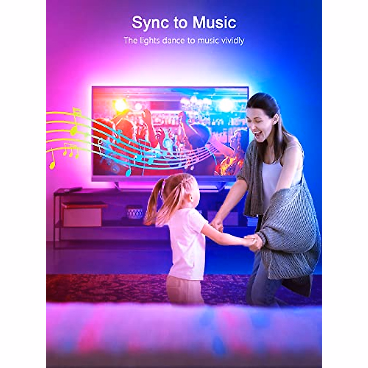 KANTUTOE LED Lights for TV, 16.4ft TV LED Lights for 45-75 Inch, RGB TV Lights Backlight Behind, Music Sync Bluetooth APP and Remote Control TV LED Strip Lights USB Powered for Bedroom/Gaming