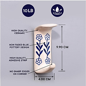 Indian Shelf Boho Decorative Hooks Adhesive Hooks Sticky Hooks for Wall Shower Loofah Holder for Shower Hooks No Damage Hanging Adhesive Key Holder Drywall Hooks for Hanging Adhesive Towel Hooks-3 Set