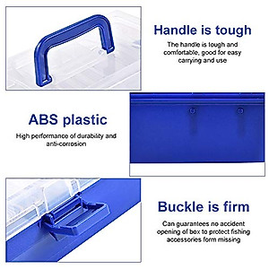 Plastic Fishing Accessory Box, Fishing Tackle Box, Large Capacity 3 Layers for Camping Hiking