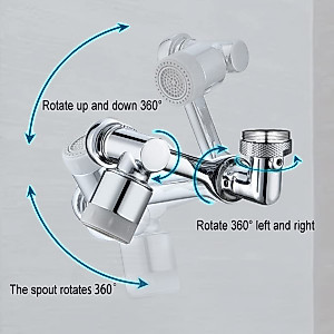 1080 Degree Swivel Faucet Extender, Universal Splash Filter Faucet Aerator, 1080 Swivel Faucet Aerator, Faucet Extender for Toddlers, Big Angle Rotating Faucet Extender for Bathroom Kitchen Sink