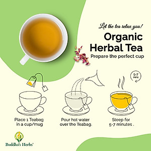 Organic Sleep and Relaxation tea, Infused with Valerian Root, Lemon Balm, and Chamomile, No Caffeine Dietary Supplement, Pack of 2, 44 Tea Bags