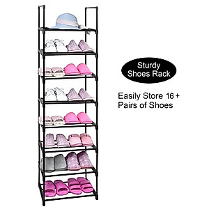 Easyhouse 8 Tier Metal Sturdy Shoe Rack, Narrow Tall Shelf Organizer for Entryway, Closet, Bedroom