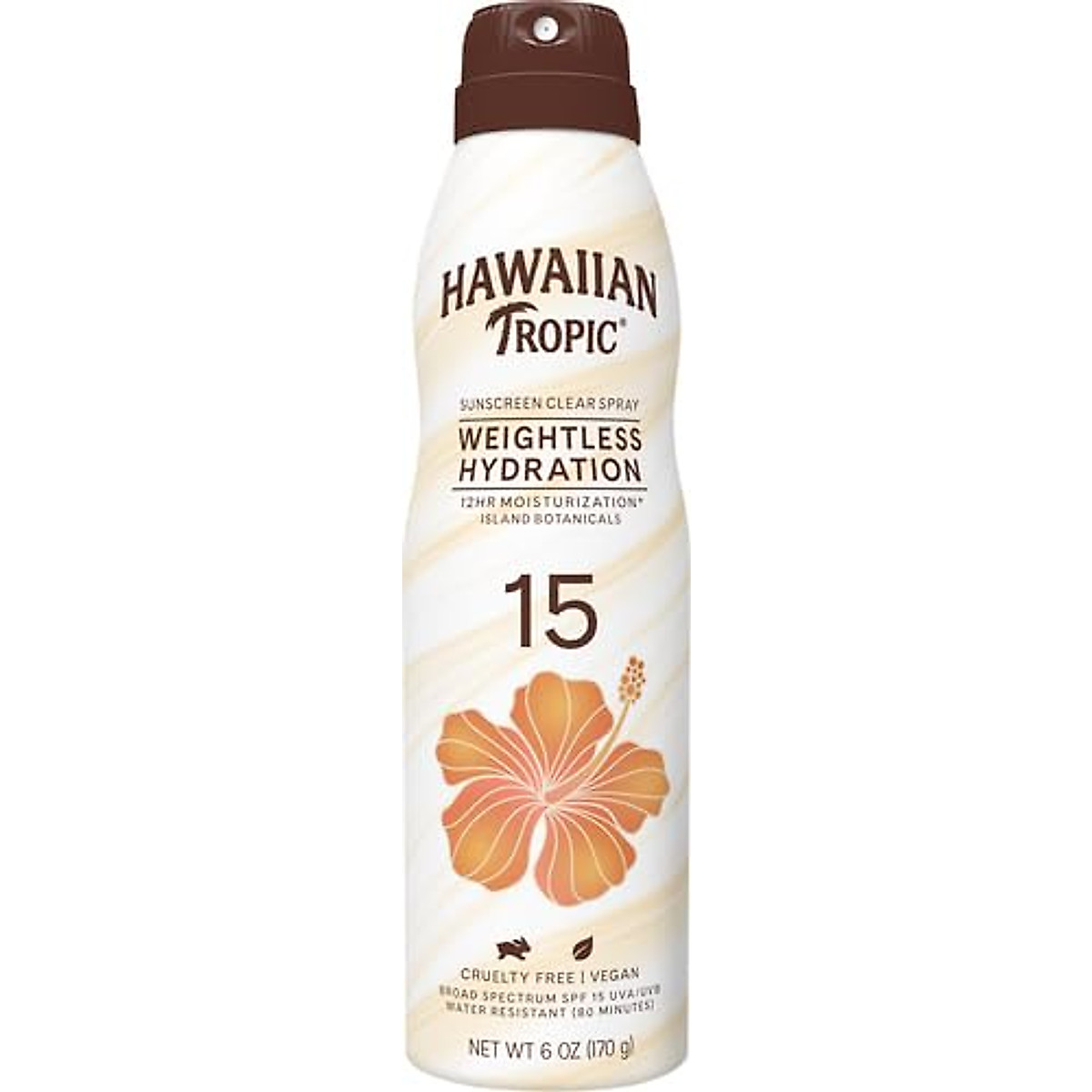 Hawaiian Tropic Weightless Hydration Clear Spray Sunscreen SPF 15, 6oz | Hawaiian Tropic Sunscreen SPF 15, Sunblock, Oxybenzone Free Sunscreen, Spray On Sunscreen, Body Sunscreen Spray, 6oz