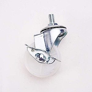 Caster Furniture，Rubbered Trolley Wheels ， Castor Wheels,Furniture Casters,1.97 Inch Swivel Caster Wheels PP 360 Degree Threaded Stem Caster Wheel, 66lb Capacity Each Wheel with Brake, Pack of 2