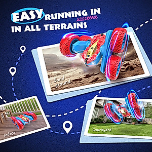 MOBI ONE RC Car for Boys Ages 3 4 5 6 7 8 9 10 Spider Remote Control Car 360° Flip 4WD Fast Stunt RC Car with Headligh Toys Car for Kids Ages 3 and up Birthday Xmas Gift