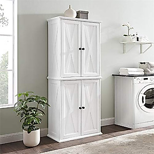 Crosley Furniture Clifton Tall Pantry, 2 Stackable Pantries, Distressed White