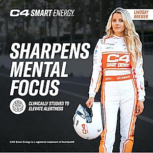 C4 Smart Energy Drink – Boost Focus and Energy with Zero Sugar, Natural Energy, and Nootropics - 200mg Caffeine - Blue Raspberry (12oz Pack of 12)