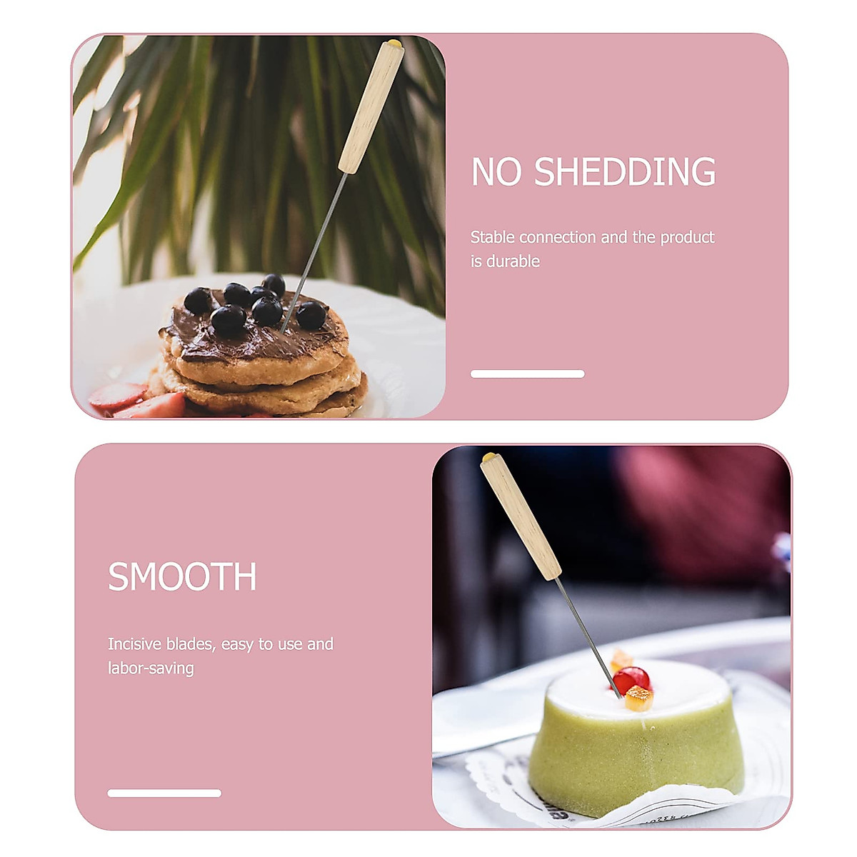 Hemoton 2Pcs hot Pot Fork Marshmallow Sticks Grilling Skewer Cake Forks Shish Kebab Grill Stainless Steel Barbecue Fork Kebab Sticks Roasting Stick Skewer raclette Tableware Chocolate Wood