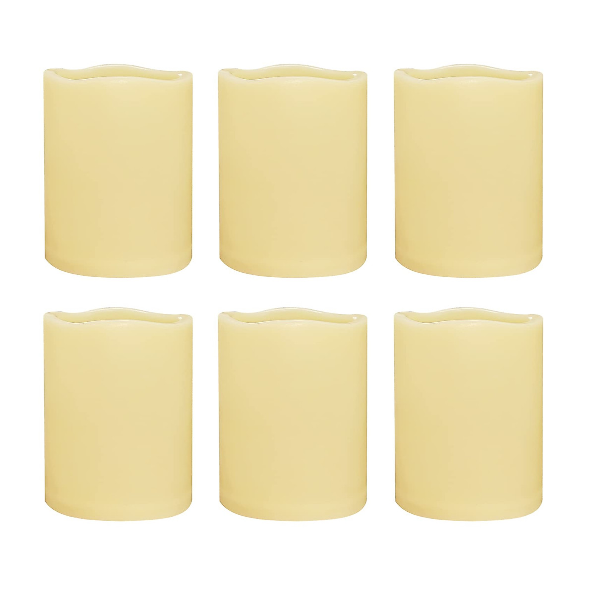 EZiKitchen 6 Pack Waterproof Battery Operated Candles Led Pillar Lights Flickering Flameless Candles with Timer Outdoor Plastic Candles Home Decor Decorative Candles Cream White,3x4 Inch