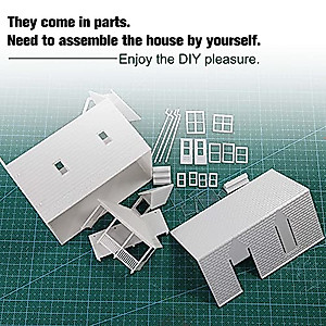 HO Scale Model Blank Buidlings Kit Unassembled House for 1:87 Model Train Layout JZ01JJ (HO Scale-1 Unit)