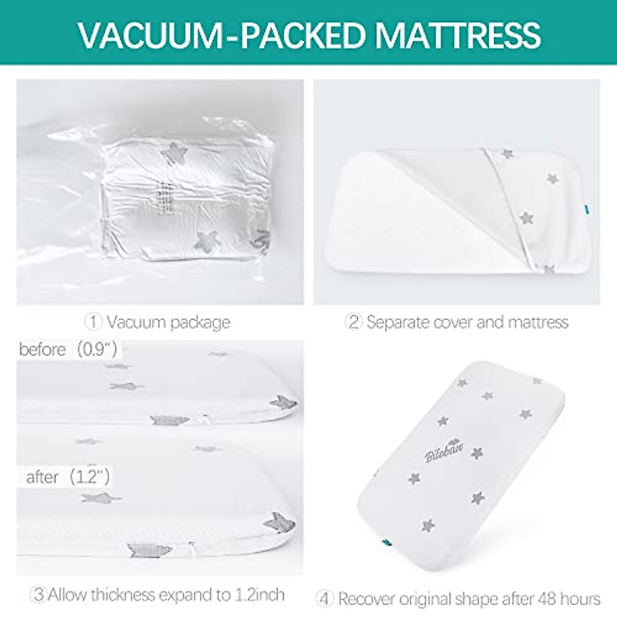 Bassinet Mattress Topper Fit for Graco Travel lite, Cloud Baby and Maxi-COSI Swift Lightweight(Only for Bassinet), Waterproof Breathable Soft, Baby Foam Mattress with Removable Zippered Bamboo Cover