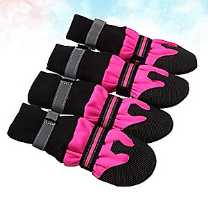 UKCOCO Pet Accessories 1 Set Pet Dog Warm Shoes Stylish Outdoor Dog Boots Anti- Slip Pet Dog Walking Shoes Comfortable Pet Dog Boots Cool Pet Dog Shoes for Autumn Winter Wearing Rosy Size S