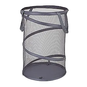 Household Essentials 2027-1 Pop-Up Collapsible Mesh Laundry Hamper | Charcoal