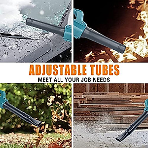 Meetwantes Cordless Leaf Blower with Battery and Charger 450CFM 120MPH Leaf Blower Cordless for Cleaning Lawn, Yard, Garage, Patio & Sidewalk