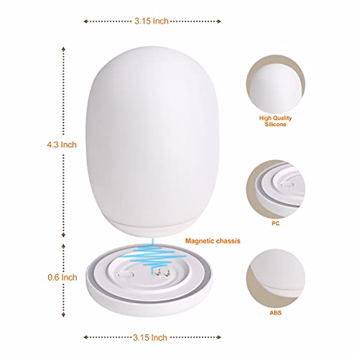 AMEXI Touch Lamp, Night Light Portable Table Sensor Control Bedside Lamps with Quick USB Charging Port, 3 Level Dimmable Warm White Light & 13 Color Changing RGB (Color-3)