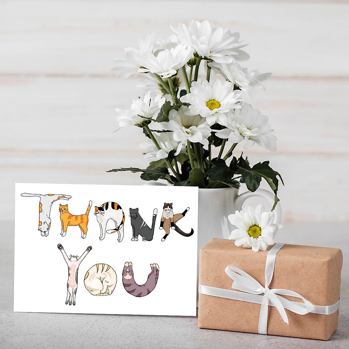 Bhiosng MOCO PAPER Funny Cat Thank You Card For Men Women, Cute Cat Thank You Gift for Him Her, Appreciation Card Thanks Gift for Friend Teacher Boss Coworker, Thank You Card For Cat Mom Dad
