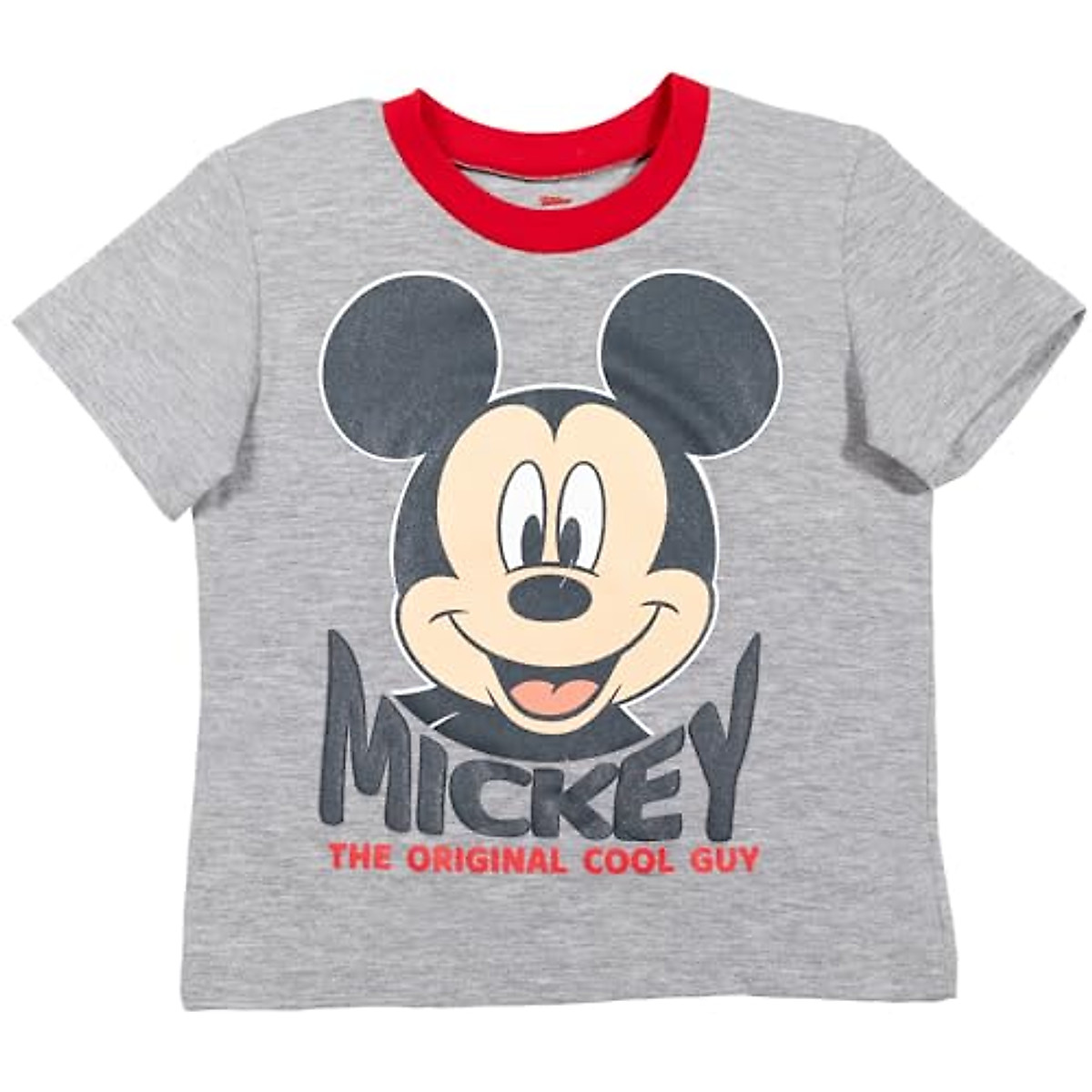 Disney Mickey Mouse Infant Baby Boys T-Shirts and French Terry Shorts Red/Grey 18 Months