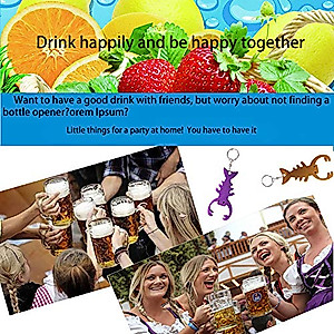 Flat Bottle Beer Opener Key Chain Lobster Wine Bottle Opener 6 Pack Colorful Aluminum Alloy Tool Funny Opener for Home Kitchen Bar Restaurant Bartender Anniversaries Party Supplies