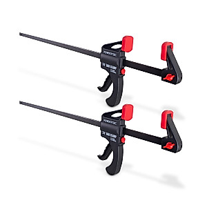 POWERTEC 71596 24 Inch Bar Clamps with Spreader, Trigger Clamps for Woodworking, One-Handed Carpenter Quick Clamp Sets for Gluing, Wood Clamps for Woodworking Tools, 2 pack