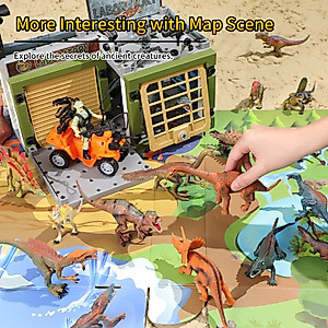 FLYINTOYS Dinosaur Toys for Kids,Dinosaurs Figures Playset with trex,Soldier,Lab,Dino Cage,Hunting Equipment,Create a Dino World,Educational Toy Birthday for Toddler 3-9 Boys&Girls