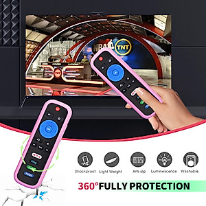 4 Pack Remote Case for Roku,Glowing Remote Cover, Remote Cover Battery Cover for Roku Voice Remote Official, Silicone Universal Protective Sleeve