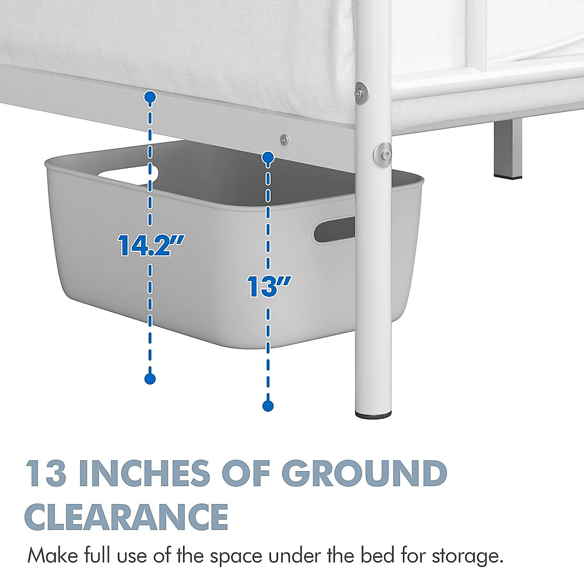 Yaheetech Metal Queen Size Bed Frame, Platform Bed Frame, Mattress Foundation with Curved Design Headboard & Footboard, NO Box Spring Needed, Heavy-Duty Support, Easy Assembly, Queen, White