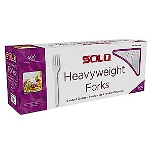 SOLO Cup Company Heavyweight Plastic Cutlery, Forks, Standard, White