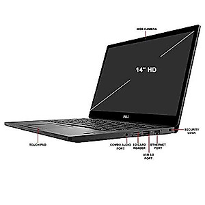 Dell Latitude 7480 Business UltraBook - 14-inch Touchscreen Display, Intel Core i5-6300U 2.4 GHz 256GB SSD, 16GB DDR4, Webcam, Bluetooth, Windows 10 Professiona (Renewed)