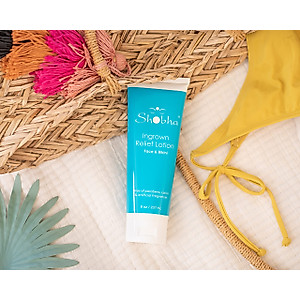 Shobha Ingrown Relief Lotion – One-Step Ingrown Hair Treatment – Post Waxing Hair Bump Remover - Skin Care Product for After Face, Body and Bikini Hair Removal, 8 oz