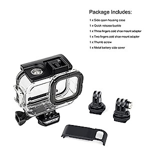 GEPULY Skeleton Housing Case Side Open Housing Protective Case with Aluminum USB Pass Through Side Door Cover for GoPro Hero 9 10 11 12 13 Black - Charging Camera Without Removing Housing Case