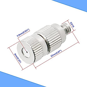 Aopin Garden Lawn Misting Nozzles Stainless Steel 0.8mm / 0.03" Orifice Atomizing Mister Sprayer Nozzle Suitable For Outdoor Cooling, Garden Irrigation, Fountain,Crop Nutrient Injection 2 Pcs