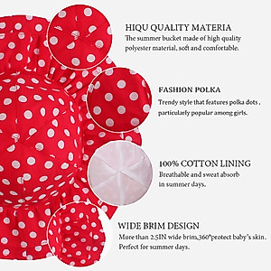 Zsedrut Baby Girls Sun Protective Hat Wide Brim Summer Bucket Cap Girls Sun Cap 1-4Years Old (1-2Years, Red)