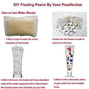 200 Pieces Floating NO Hole Pearls and 10000 Pieces Transparent Water Gels,Floating Beads Pearls for Vases,Pearl Decor(Creamy White,Yellow)