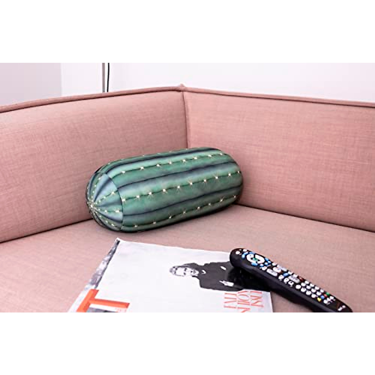 Kikkerland Cactus Plant Soft Plush Pillow Headrest for Home, Office, Travel