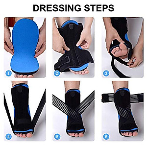 Plantar Fasciitis Night Splint Adjustable Ankle Brace Foot Drop Orthotic Brace Plantar Fasciitis Braces Support for Women and Men Right/Left Feet(Red Ball)