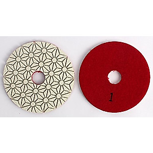 Z-LION 4" Inch Wet 3 Step Diamond Polishing Pad Abrasive Disc for Granit Marble Concrete Flexible Grinding